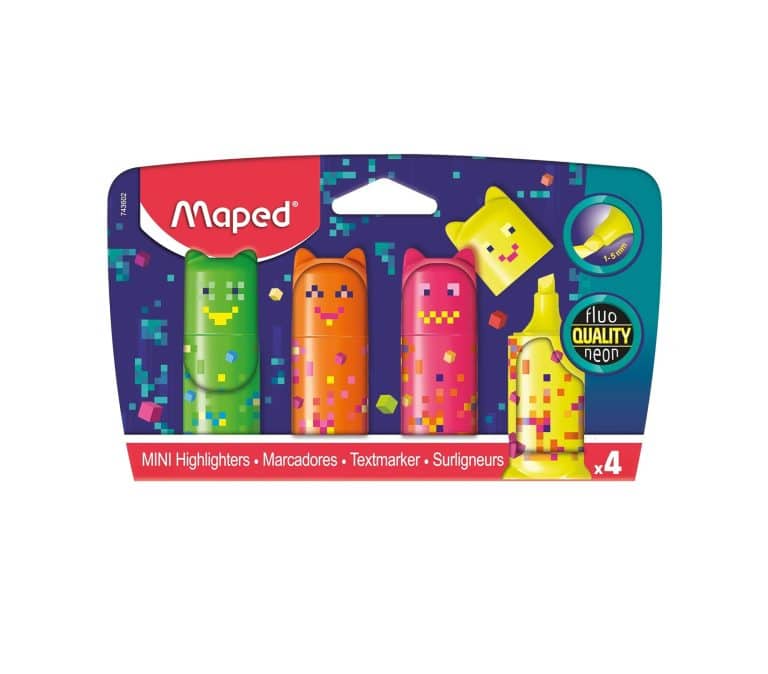 Maped Mini Pixel Character Highlighters - Whittakers School Wear